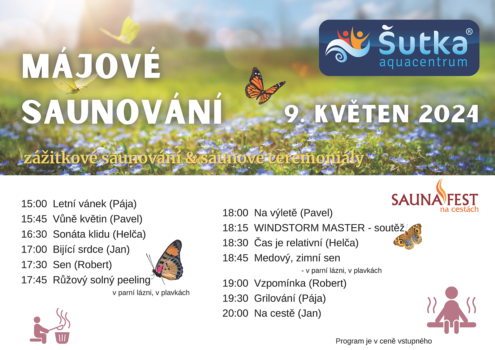 Májové saunování | Aquacentrum Šutka